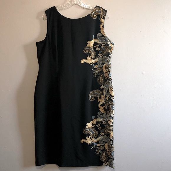 Maya Brooke | Dresses | Maya Brooke Plus Size Black And Paisley Print ...